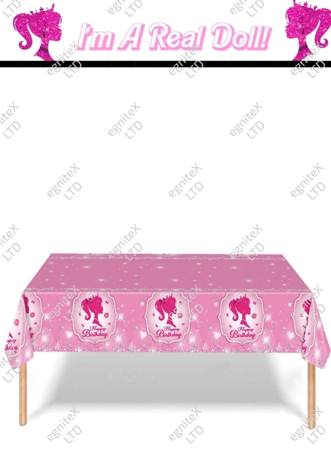 BARBIE Doll Girls Pink Birthday Decorations Tableware Party Supplies ...