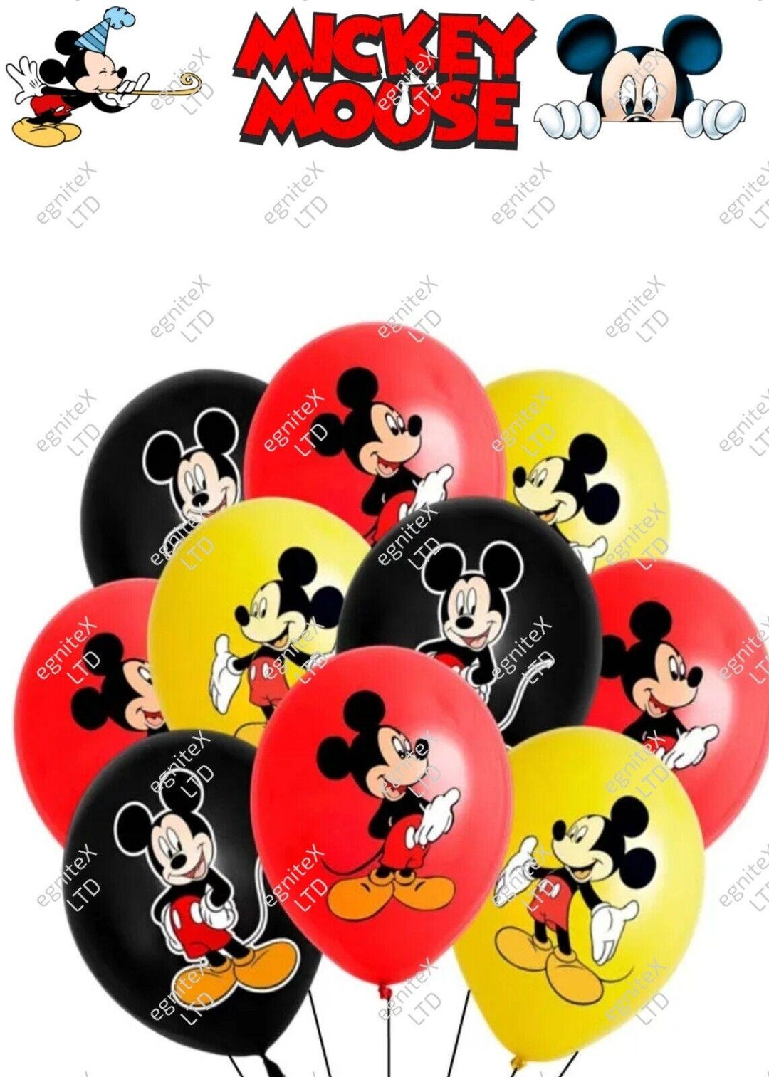 Mickey Mouse Party Balloons for Children Birthday Decorations Suitable ...