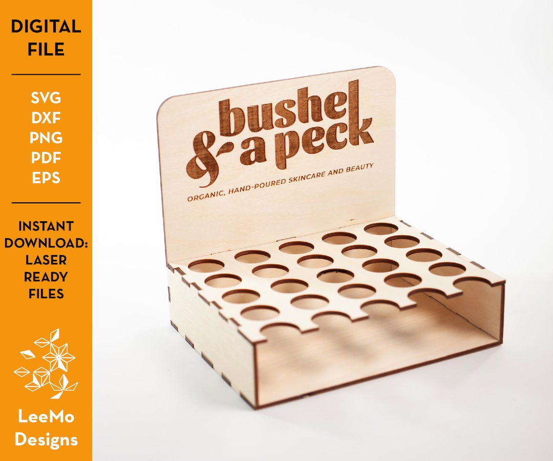Laser Cut Wooden Lip Balm Display Stand Holds 25 Balms With 0.69 Inches Opening Instant Download ...