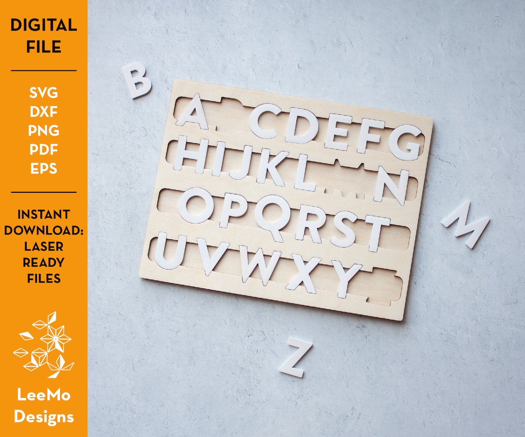 3D Alphabet Puzzle SVG for Instant Download - Wooden Learning Toy - Etsy