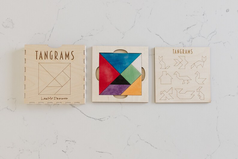 3D Wooden Tangrams Puzzle SVG for Montessori Learning Toys Download - Etsy