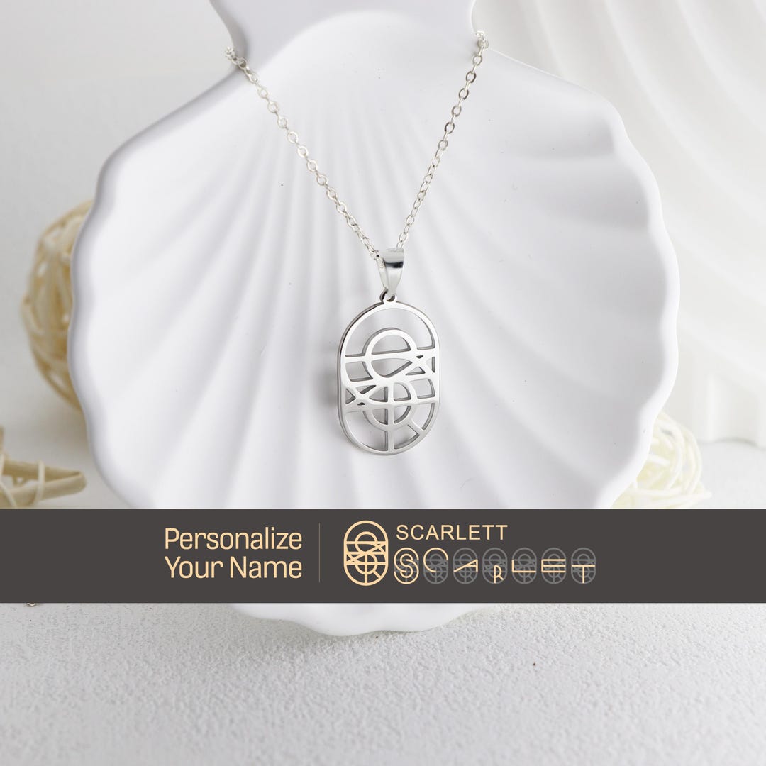 Custom Name Logo Necklace,hand Drawn Logo Necklace,unique Initials ...