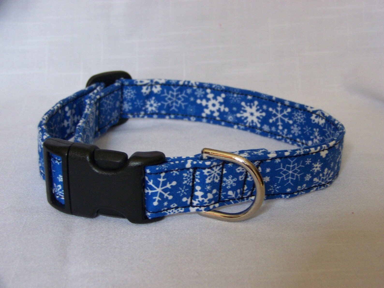 Blue Snowflakes Christmas/winter Dog/pet/cat Collar Custom Made ...