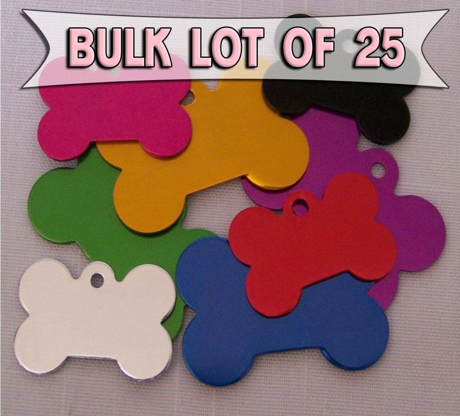 Bulk Lot of 25 Bone Shape ID Tags Pet Dog Cat ID Tag - Etsy