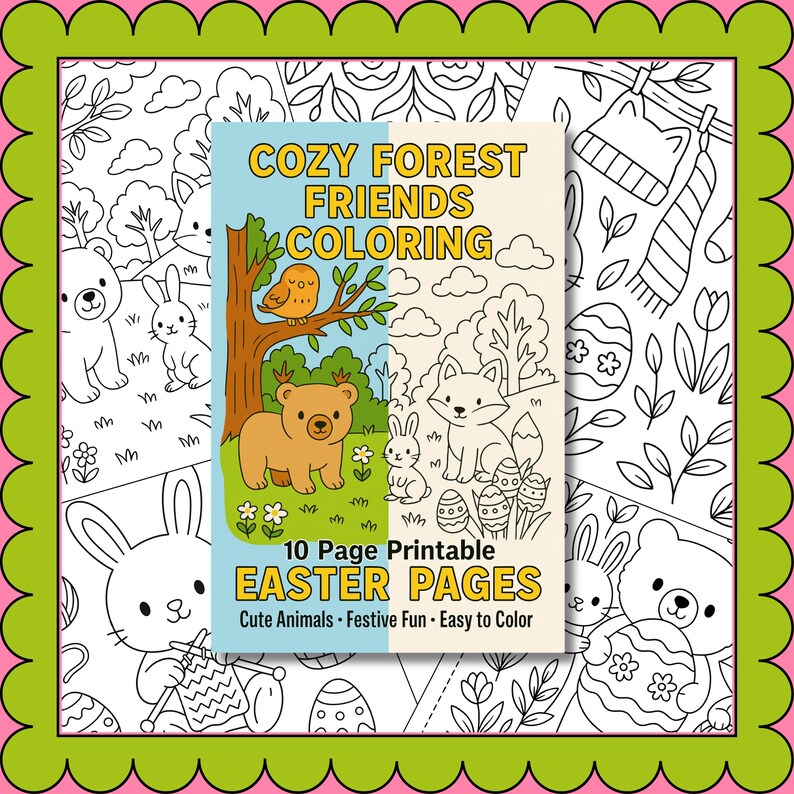 Easter Coloring Pages – 10 Cute Forest Printables for Kids, Spring ...