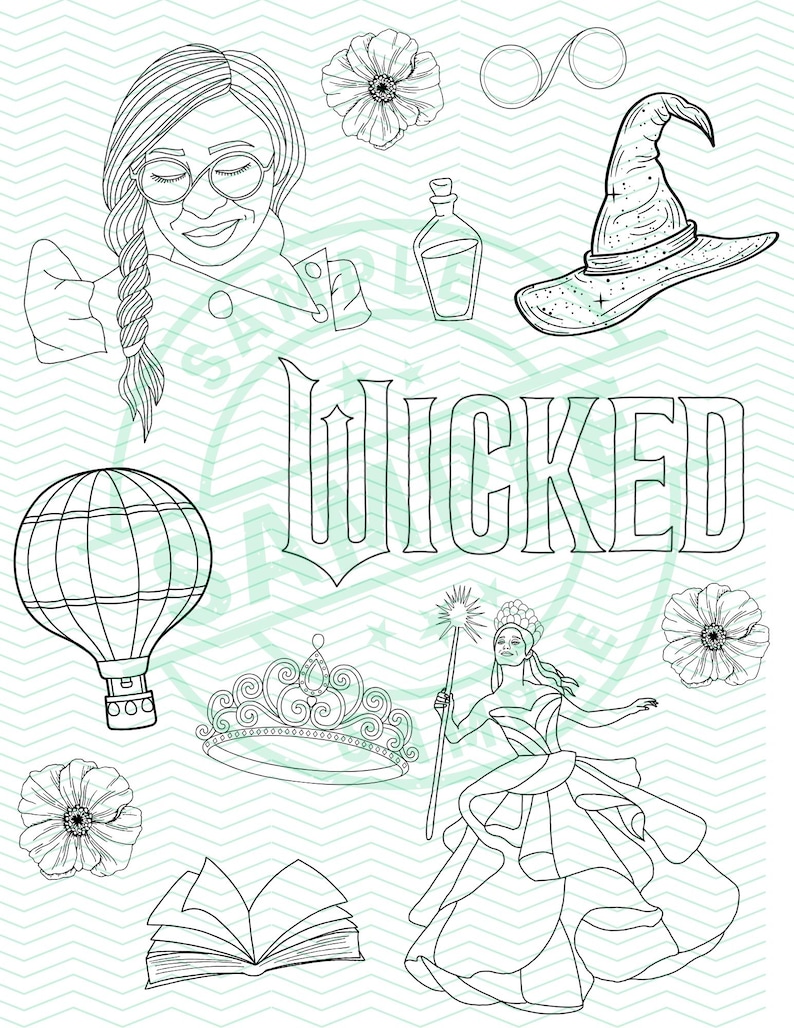 Wicked Coloring Page Pack Printables - Etsy Australia