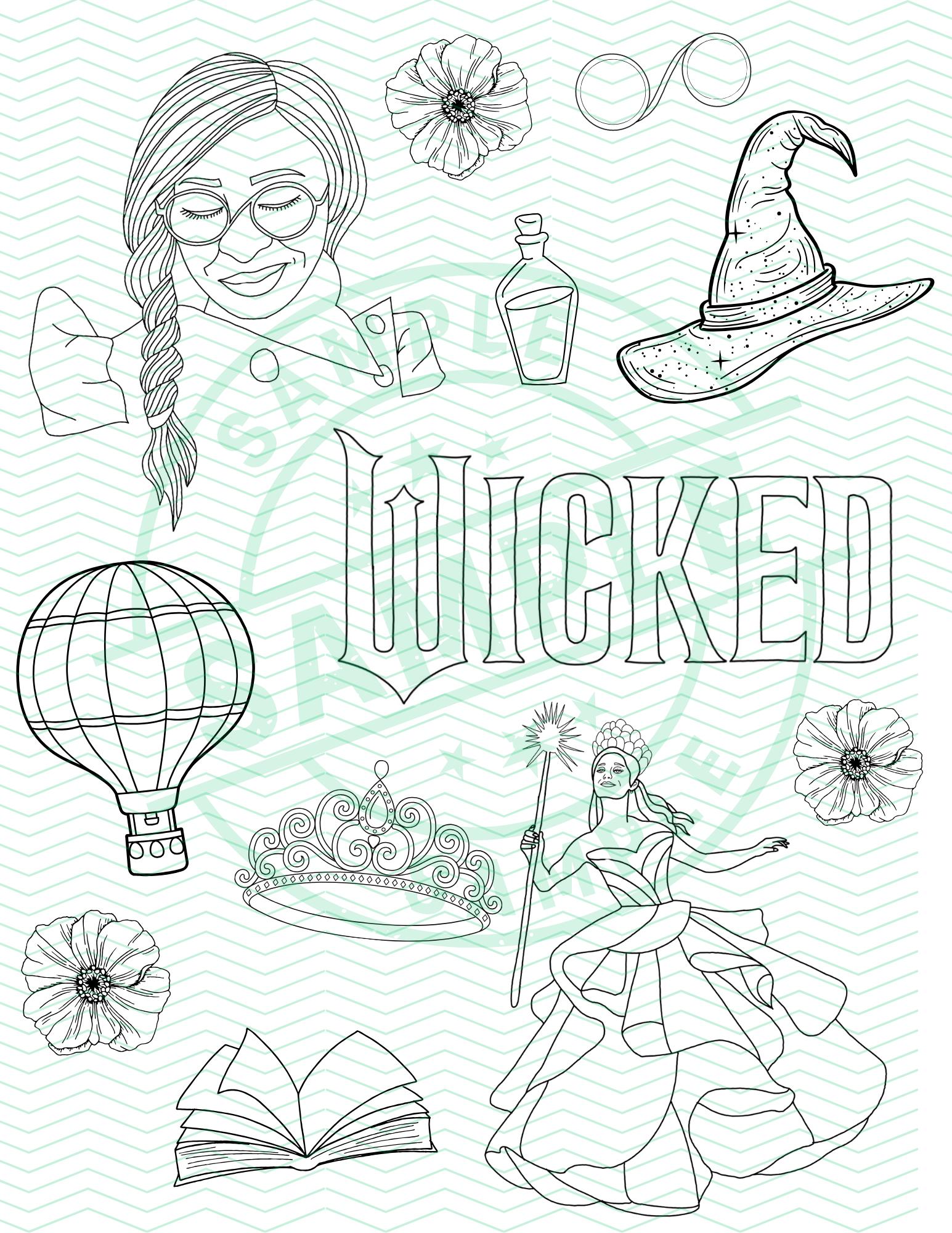 Wicked Coloring Page Pack Printables - Etsy Australia