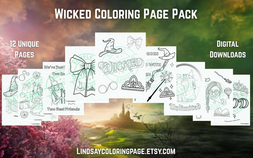 Wicked Coloring Page Pack Printables - Etsy Australia