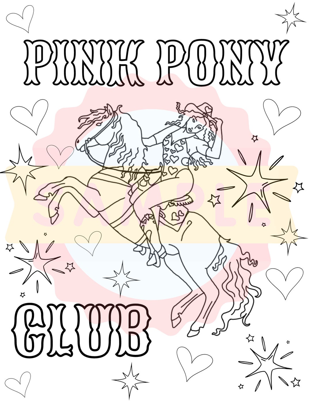 Pink Pony Club Coloring Page-chappell Roan - Etsy