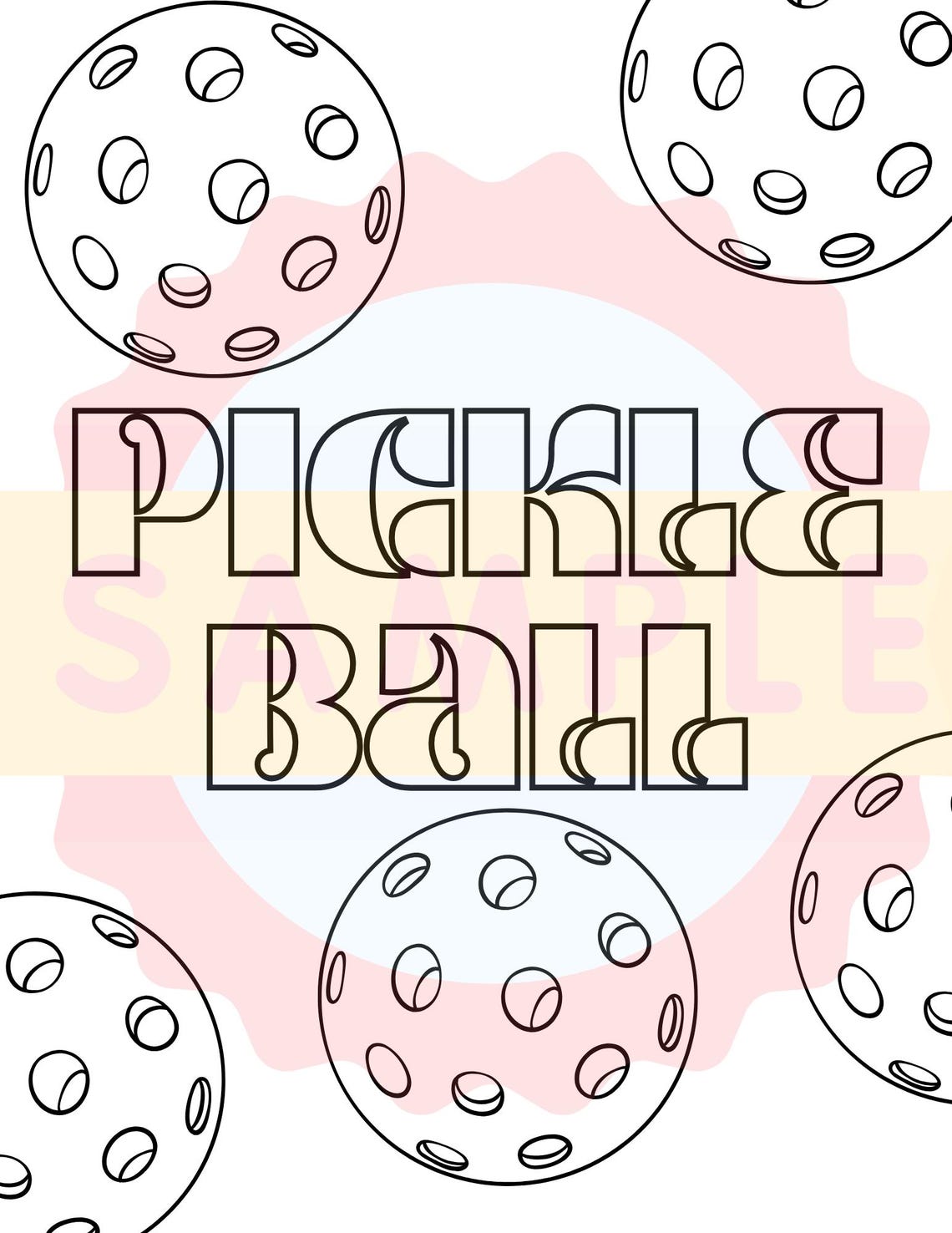 10 Pickleball Coloring Pages - Etsy