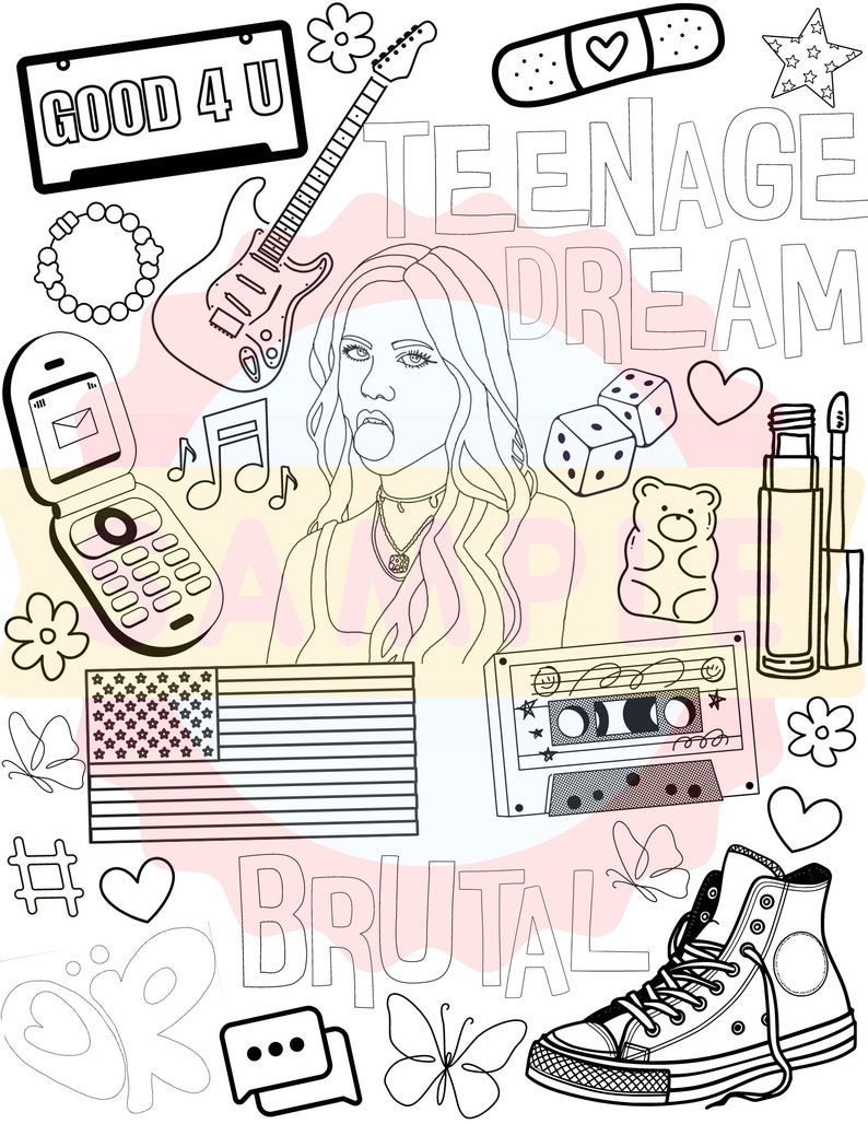 Olivia Rodrigo Coloring Pages - Etsy