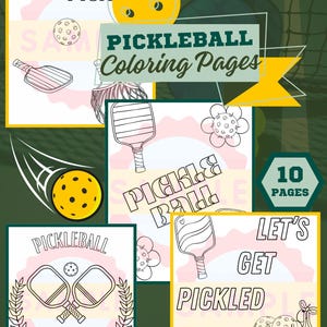 10 Pickleball Coloring Pages - Etsy