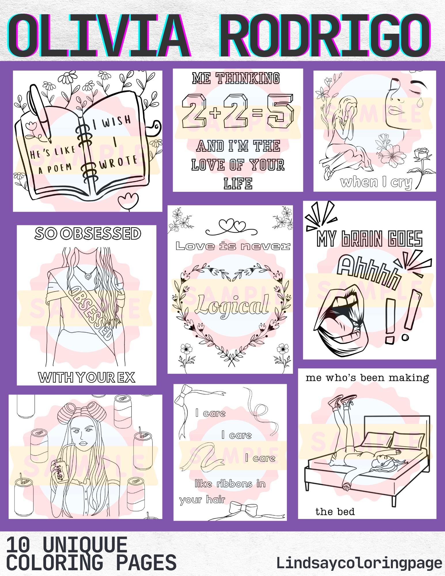 Olivia Rodrigo Coloring Page Printables - Instant Download - Etsy Canada