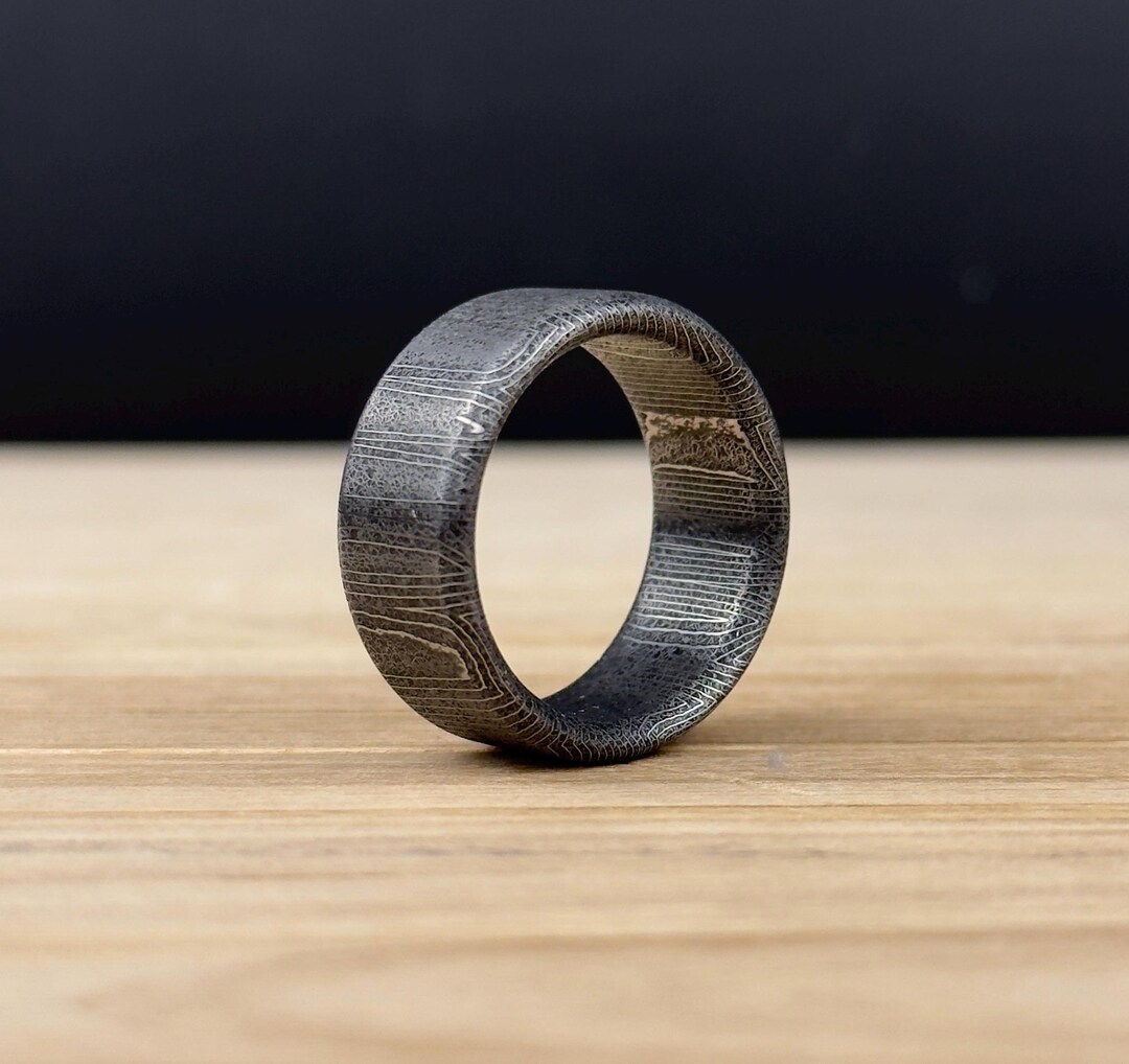 Handmade Vegas Forge Damascus Ring - Shark Tooth Pattern - Etsy