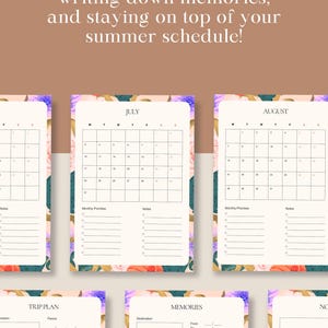 Summer Planner: June to September Sunshine Season Scheduler - Etsy