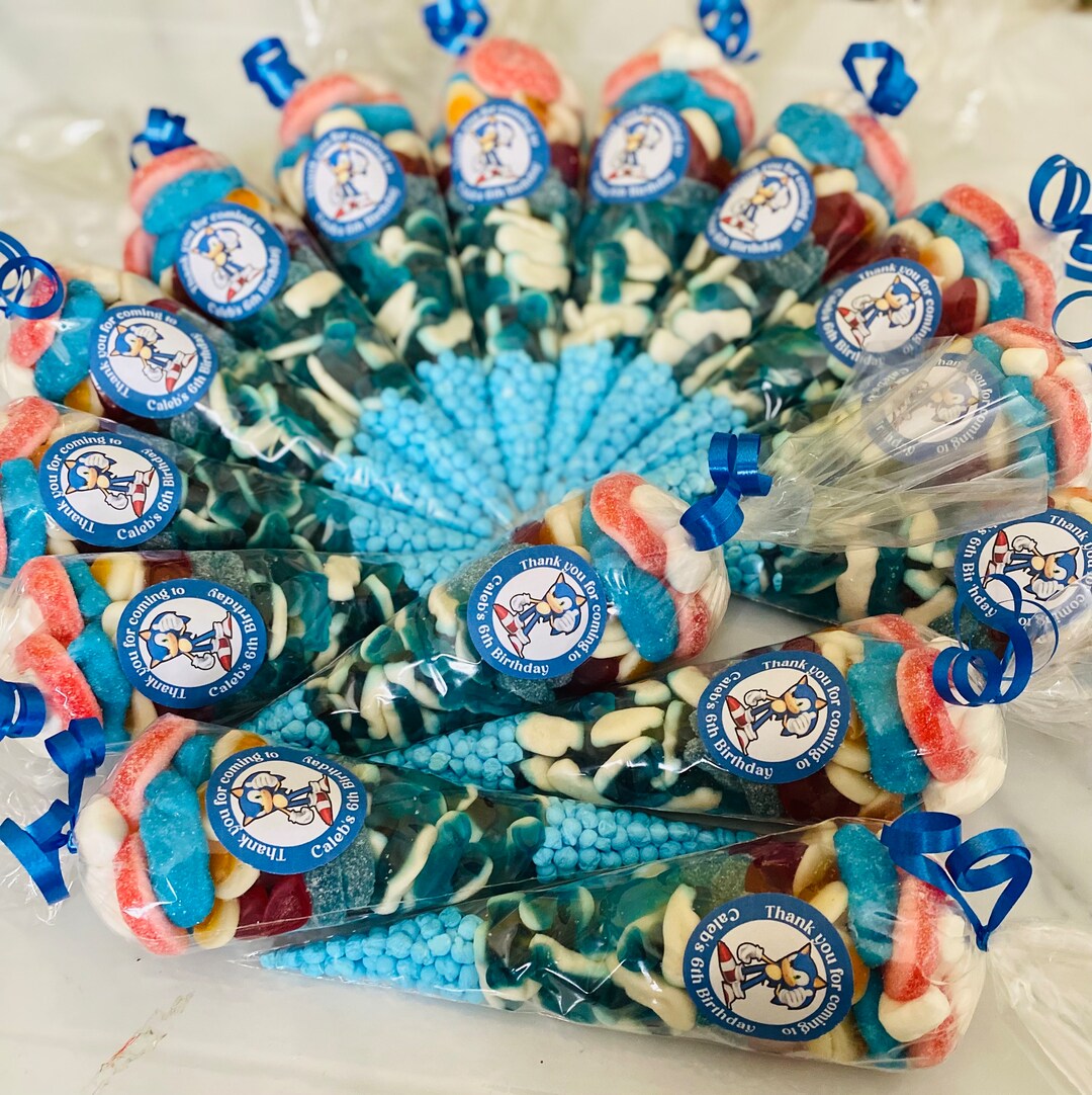 Sonic Themed Sweetcones-sonic Themed Birthday Favours-halal Sweet Cones ...