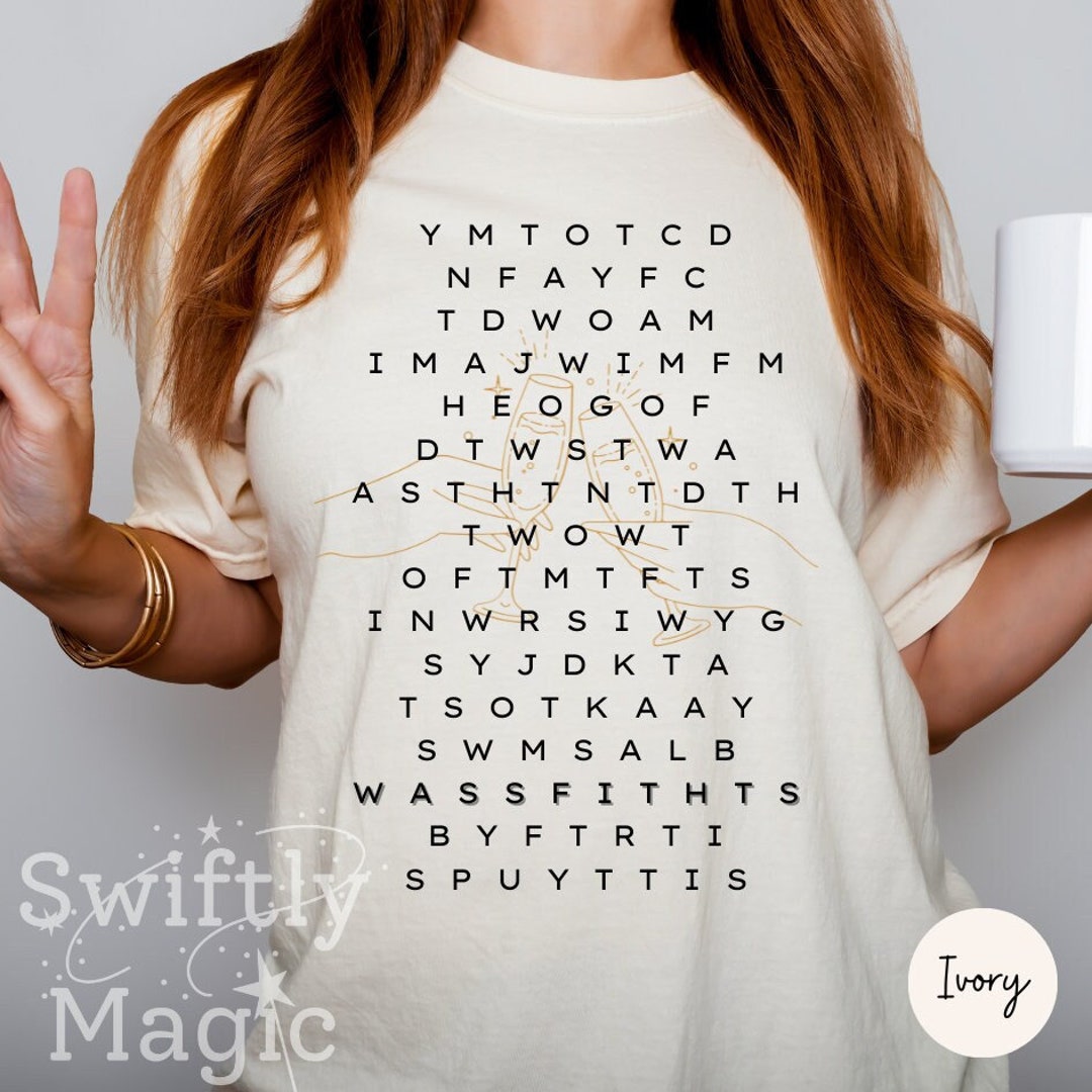 Champagne Problems Bridge Lyrics Comfort Colors Shirt | Eras Acronym T ...