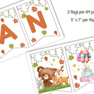 Joyeux Anniversaire Banner: Woodland Animals, Autumn Banner, French ...