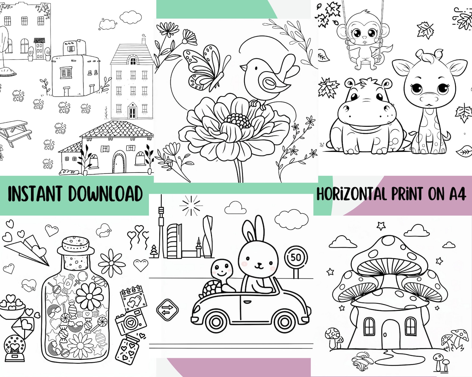Cute Stuffs Coloring Pages for Kids, Easy Coloring Sheets, Children ...