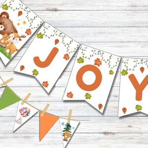 Joyeux Anniversaire Banner: Woodland Animals, Autumn Banner, French ...