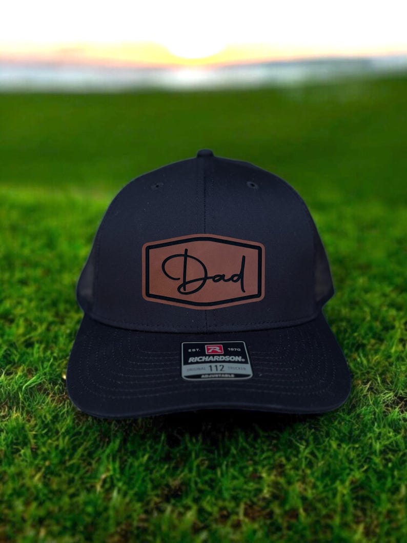 Father Son Matching Hats, Custom Leather Patch Trucker Hat Set - Etsy