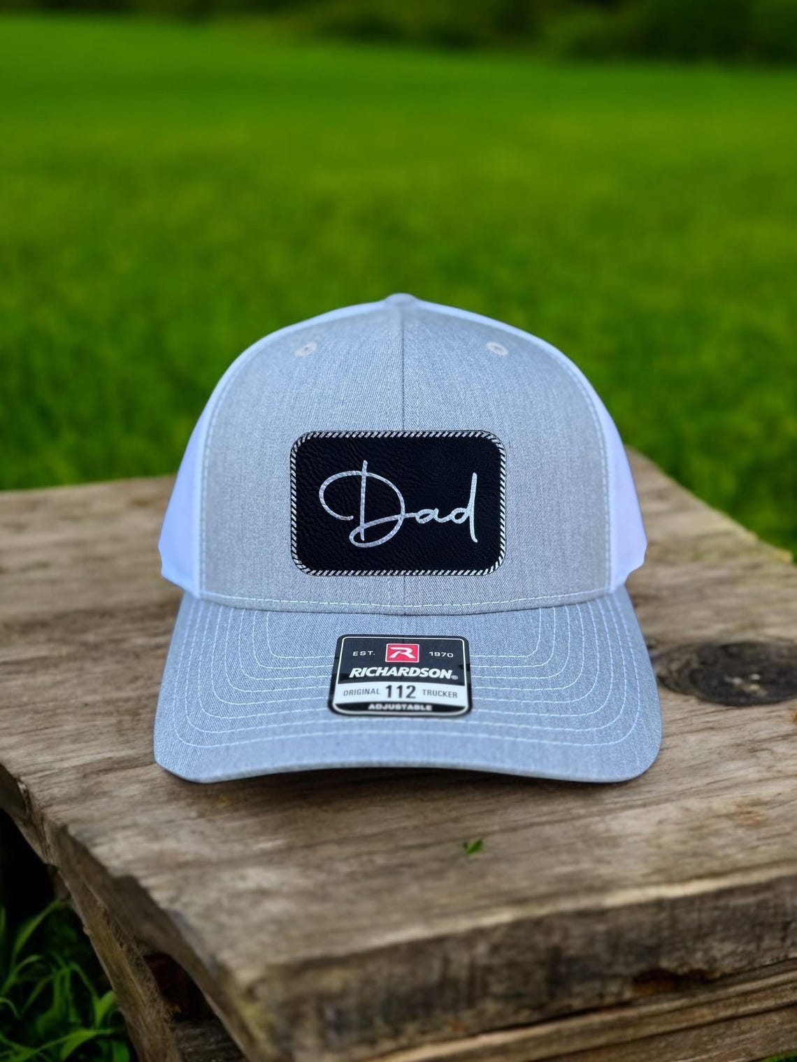 Father Son Matching Hats, Custom Leather Patch Trucker Hat Set - Etsy