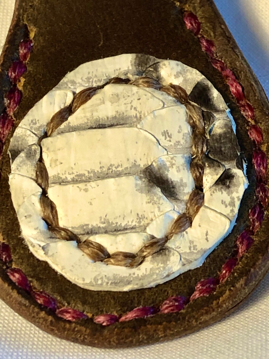 Brown Leather Keychain With Python Medallion - Etsy