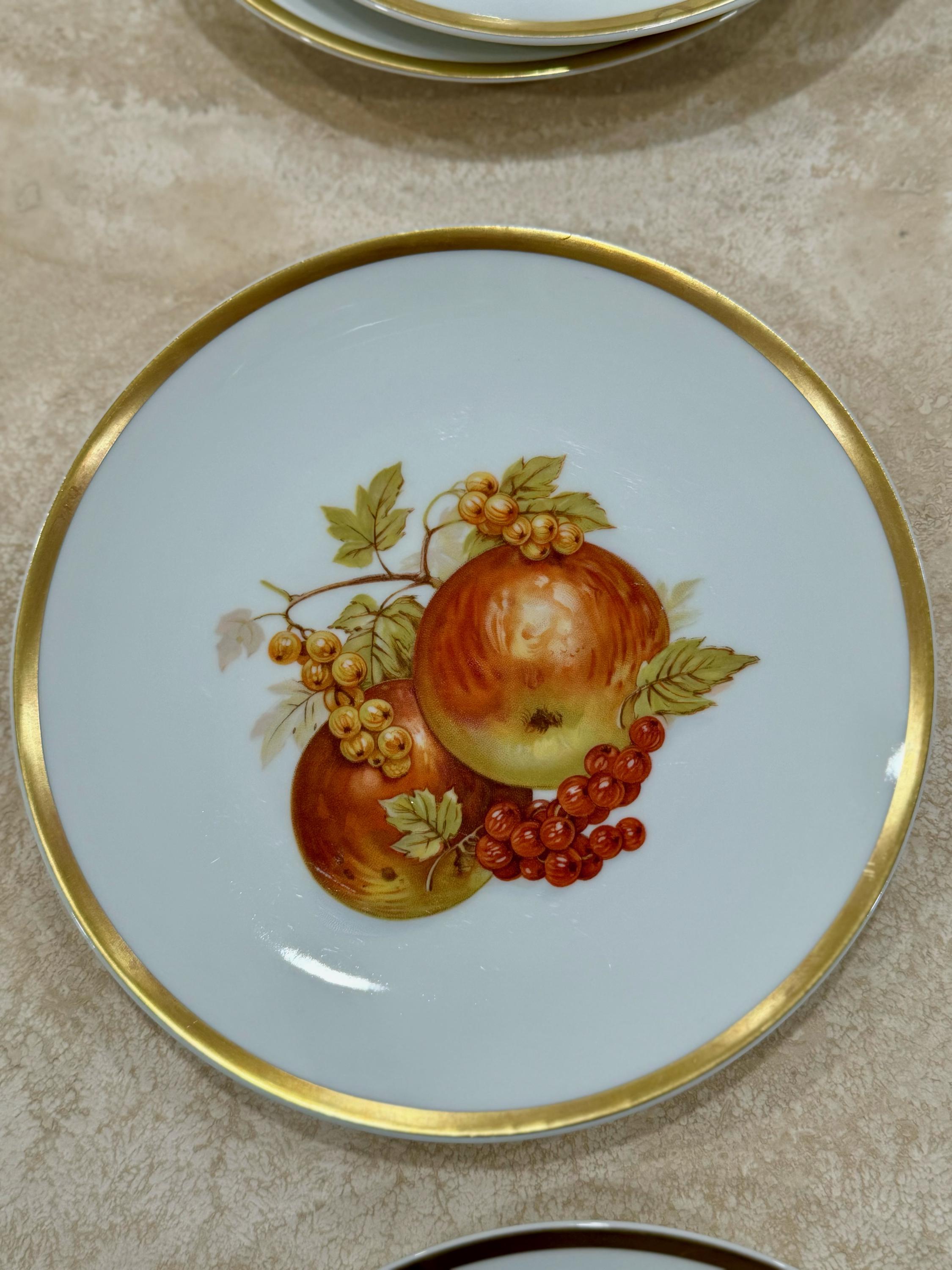 Vintage Bavaria Golden Crown E&R Harvest Salad Plates - Set of EIGHT ...