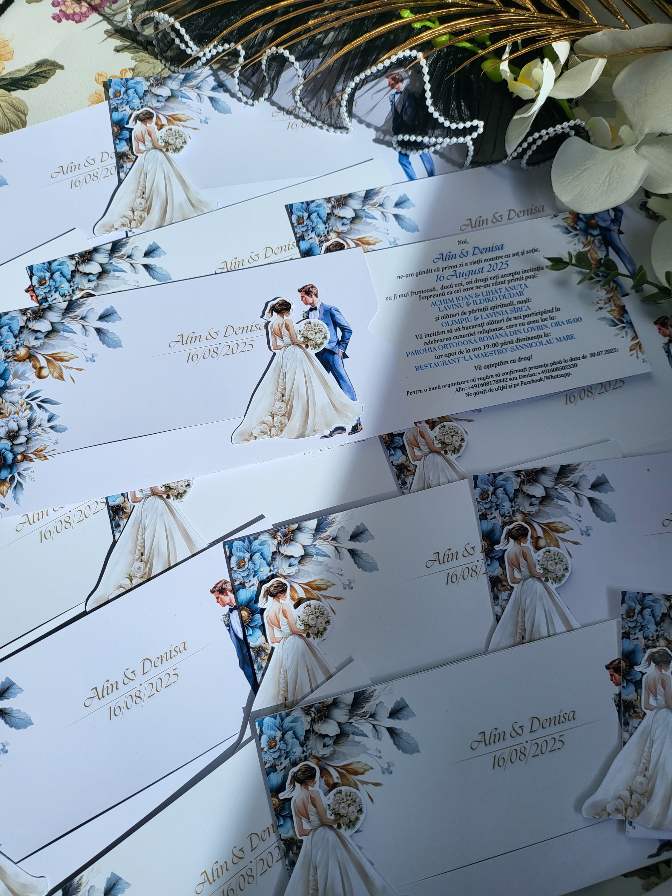 Slide Wedding Invitation With Bride and Groom in Different Themes ...