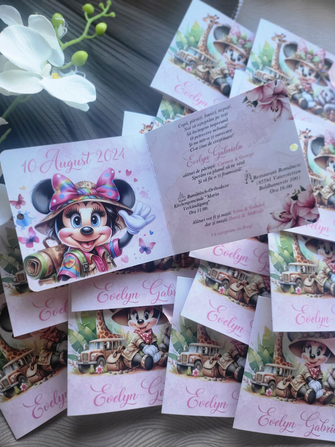 Minnie Mouse Baptism Invitation , Christening Invite, Printable Girl ...