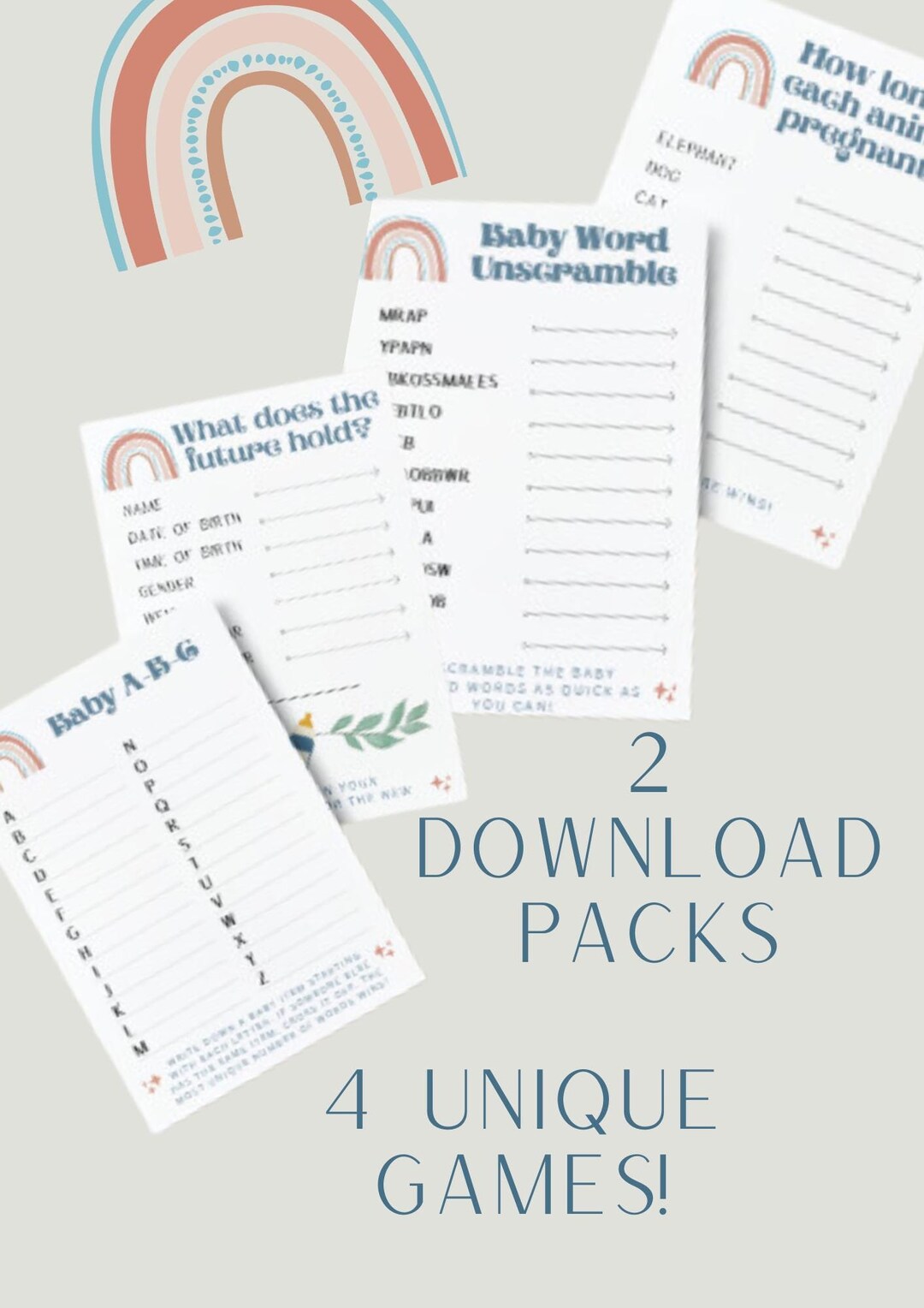 Baby Shower Game Pack - Etsy