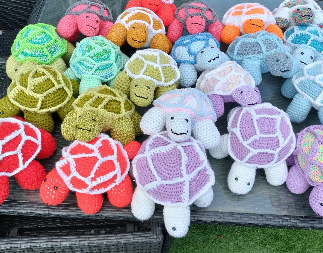Large Soft Crochet Tortoises Large Soft Toy Tortoise With Safety Eyes ...
