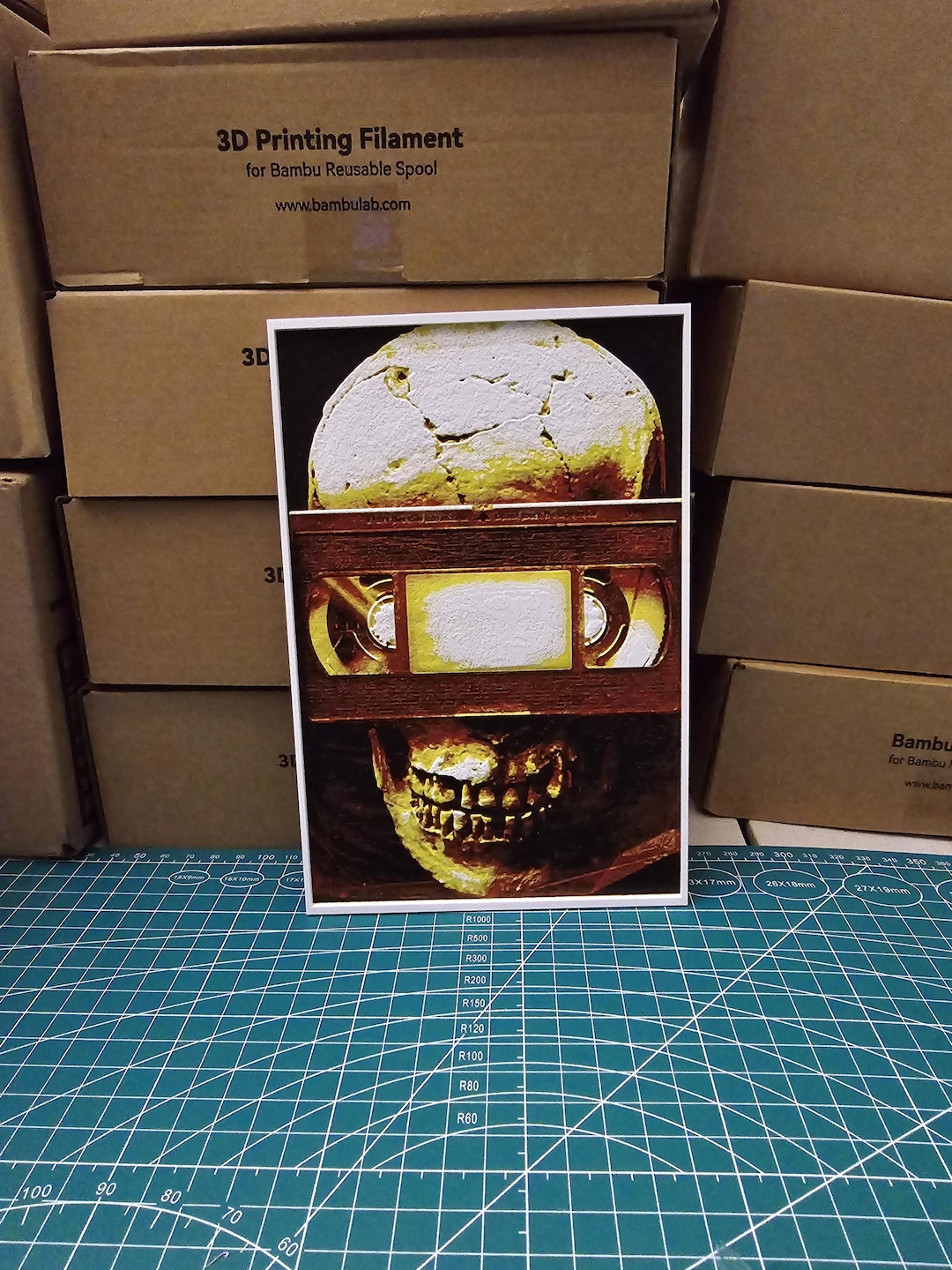 VHS Tape Skull Art 3D Printed Sign - Etsy