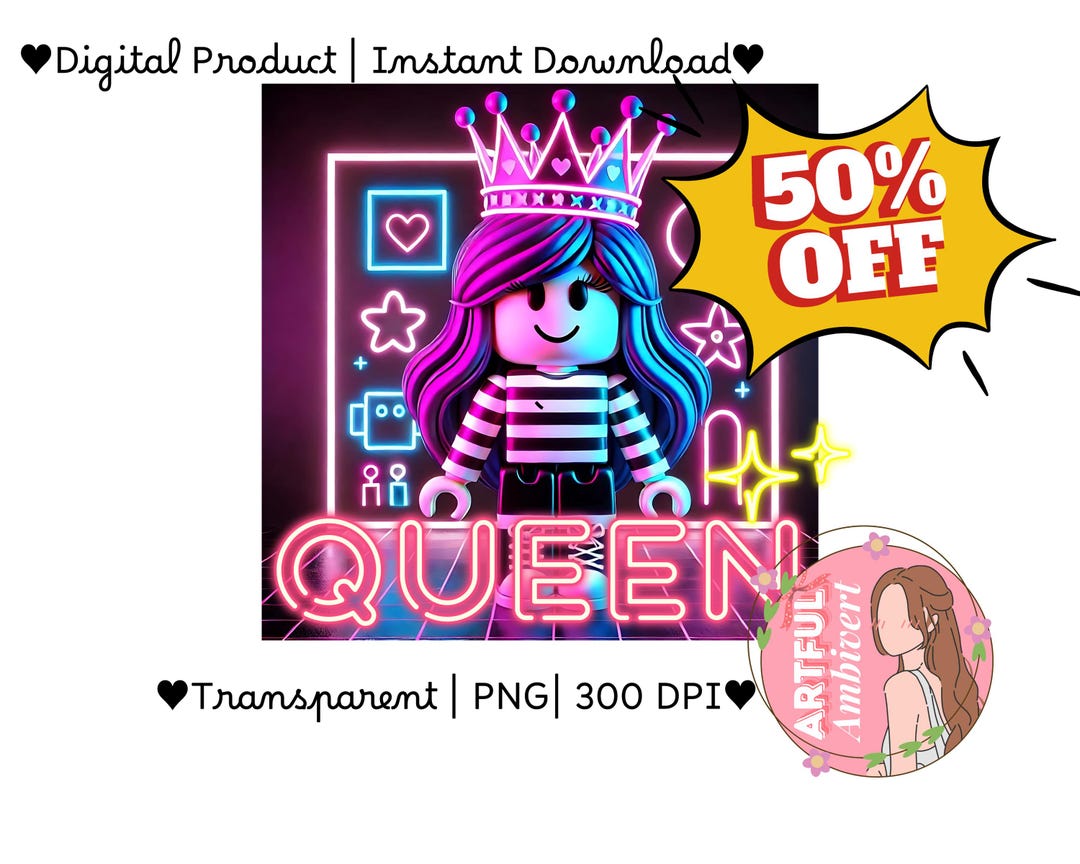 Roblox PNG, Roblox Queen, Roblox Clipart, Roblox Sticker, Roblox Neon ...
