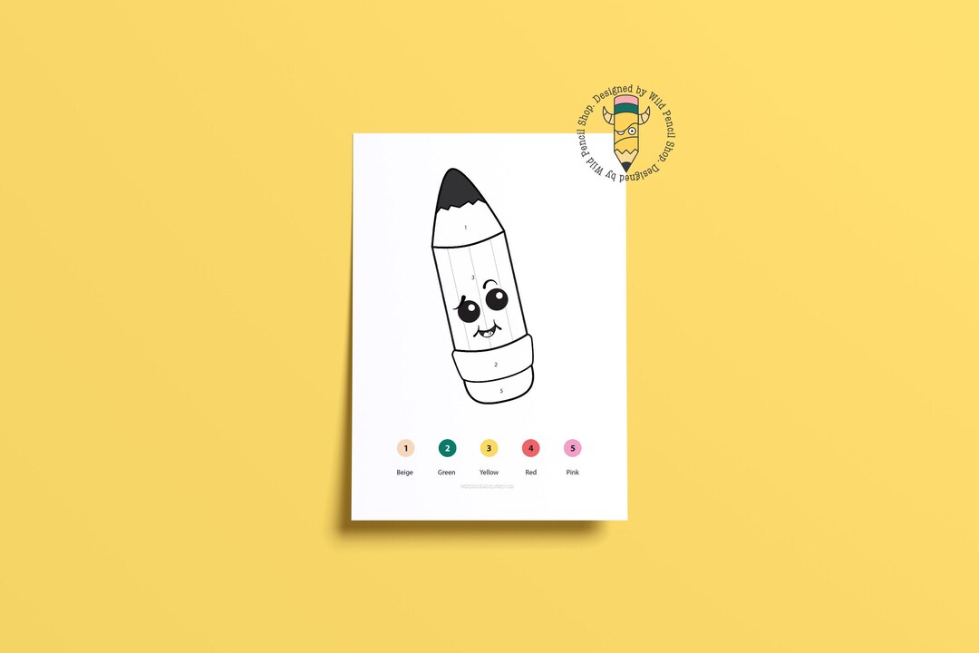 Cute Pencil Color by Numbers | Printable Kids Activity | Educational ...