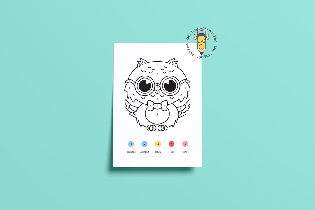 Cute Owl Color by Number | Printable Coloring Page for Kids | Fun ...