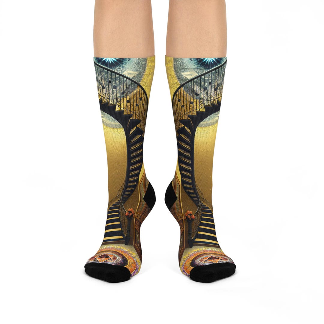 Cushioned Crew Socks Ascension, Lucky. Fun Socks, Novelty Hosiery ...