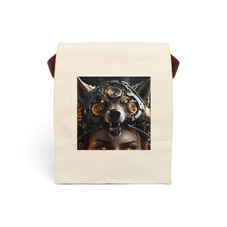 Hungry Wolf Canvas Lunch Bag, Tote for Snacks, Animal Lover Lunch Sack ...