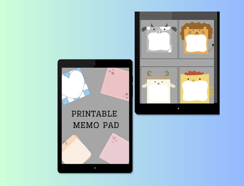 100+ Designs Cute Printable Digital Memo-pads| NOTEPADS| Memory Sheets ...