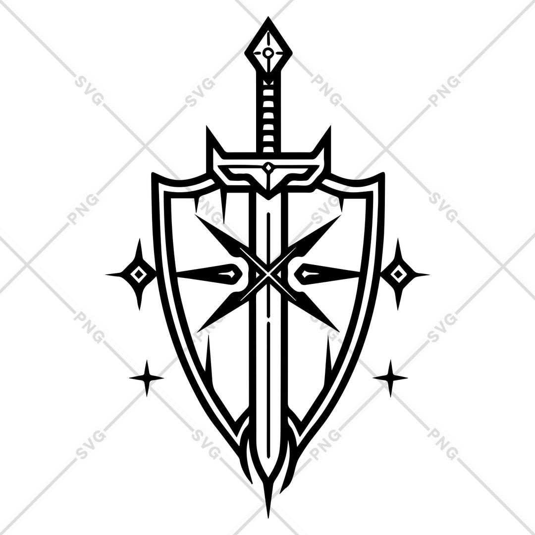 Paladin Sigil Line Art Illustration | Digital Download | Vector | 03 - Etsy