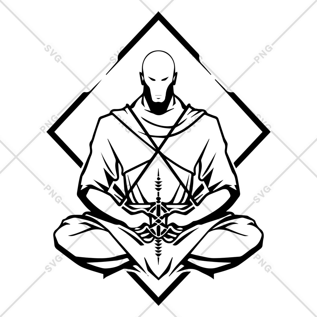 Monk Sigil Line Art Illustration Digital Download Vector 01 - Etsy