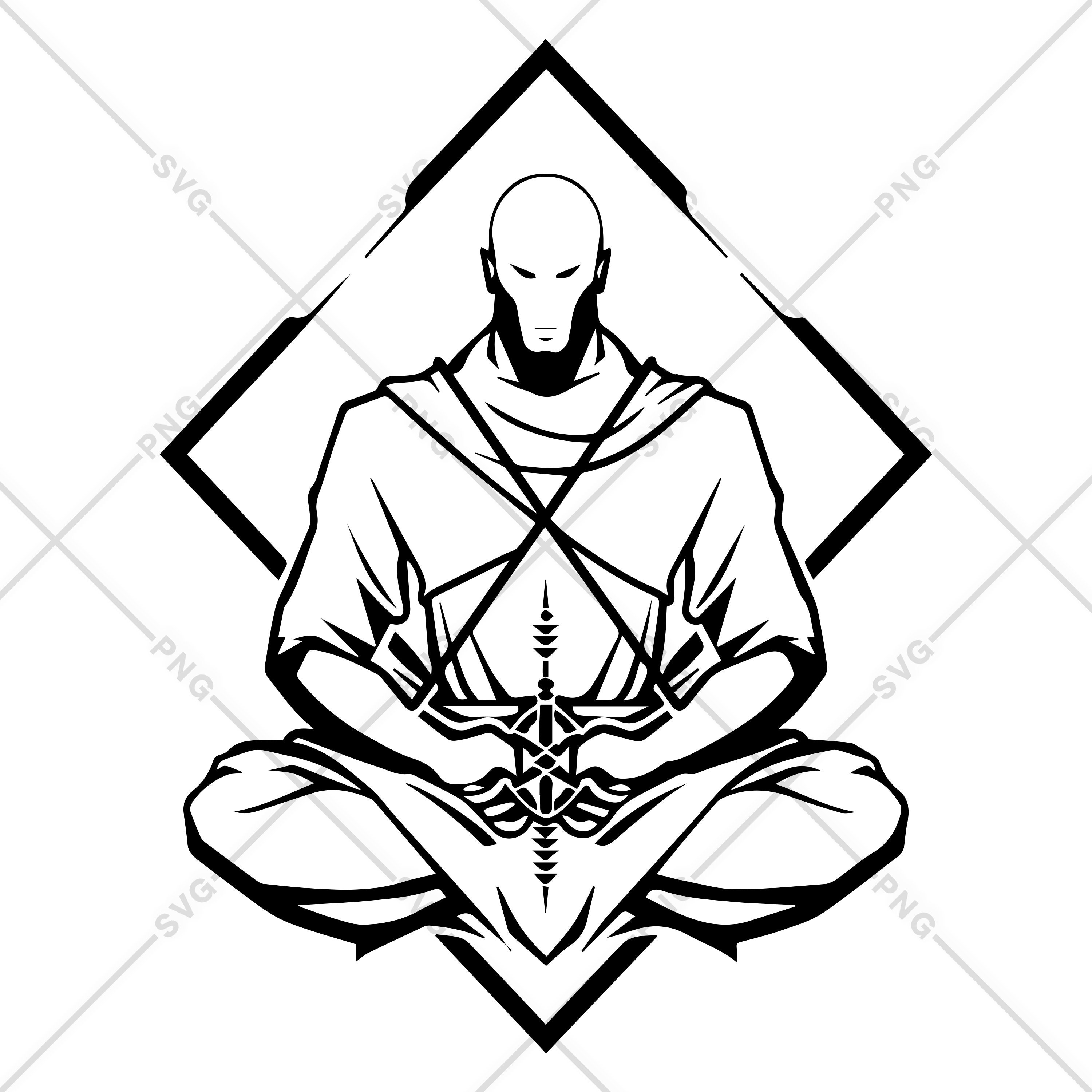 Monk Sigil Line Art Illustration | Digital Download | Vector | 01 - Etsy