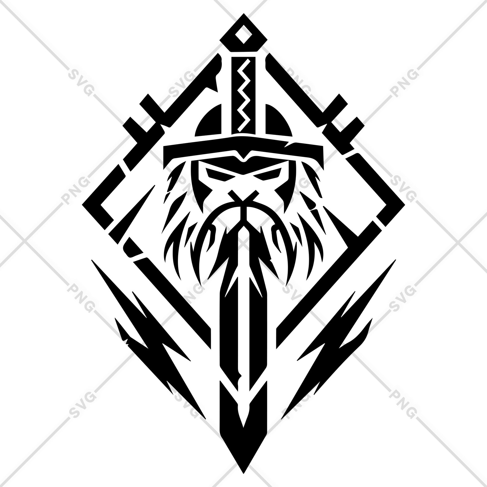 Barbarian Sigil Line Art Illustration | Digital Download | Vector | 03 ...