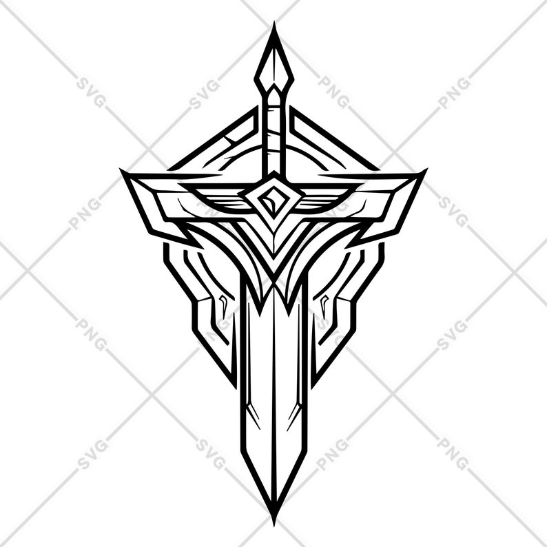 Paladin Sigil Line Art Illustration | Digital Download | Vector | 02 - Etsy
