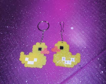 Perler, Duck Key Chain, Deesignsbydawn, Handcrafted, Handmade, Keychain ...