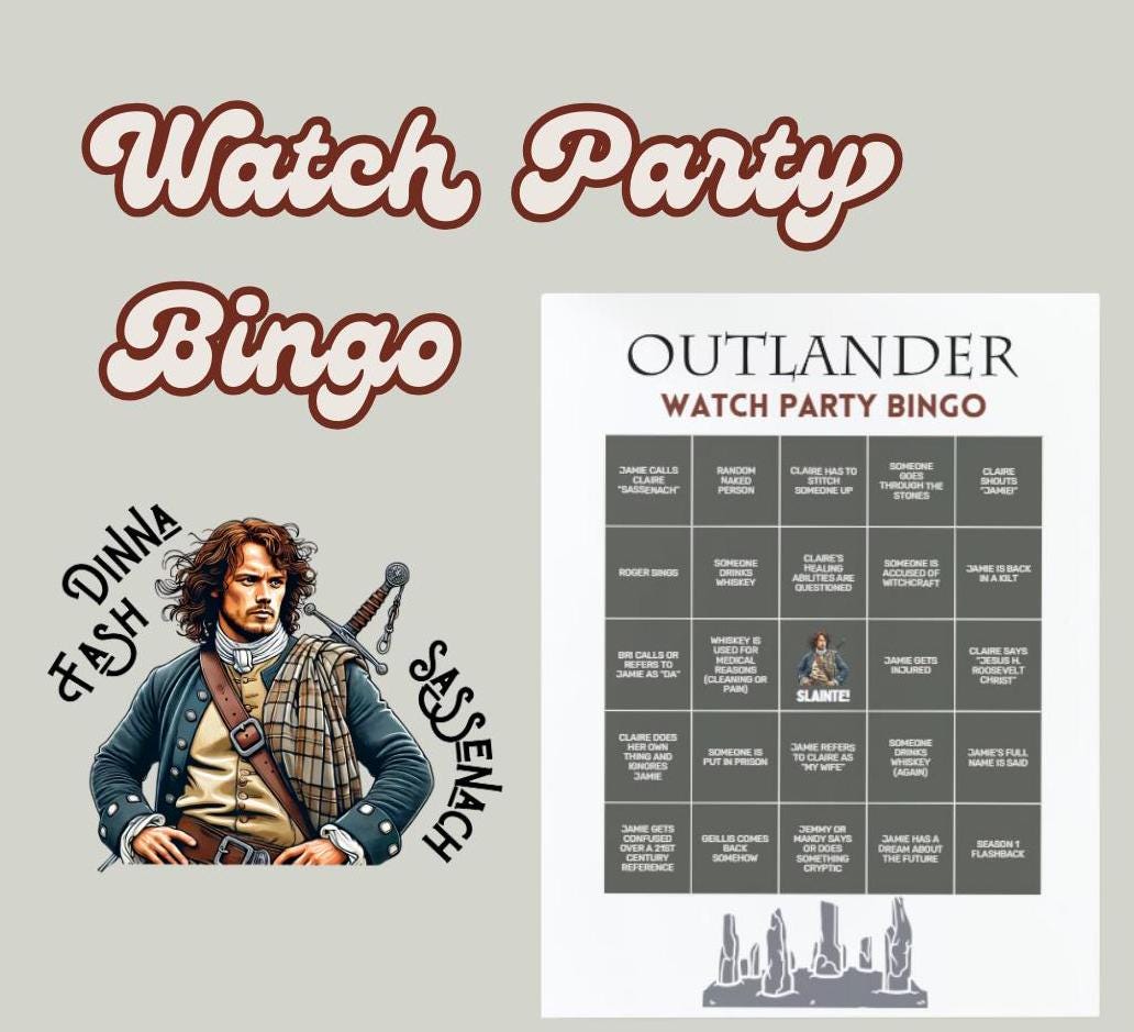 Printable Outlander Bingo Game, 10 Printable Cards, Digital Download ...