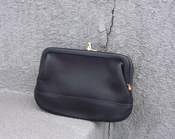 Vintage Coach Change Coin Purse Gold Double Kiss Lock, Double Change ...