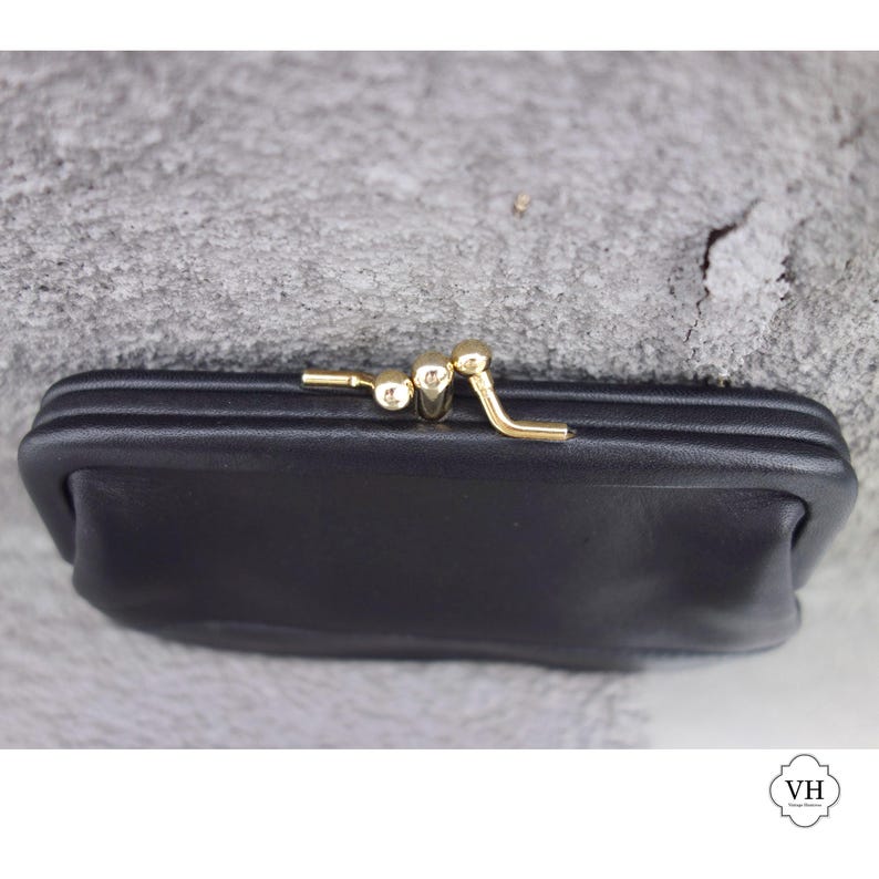 Vintage Coach Change Coin Purse Gold Double Kiss Lock, Double Change ...