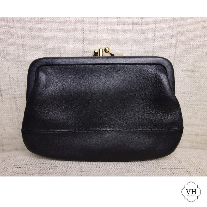 Vintage Coach Change Coin Purse Gold Double Kiss Lock, Double Change ...