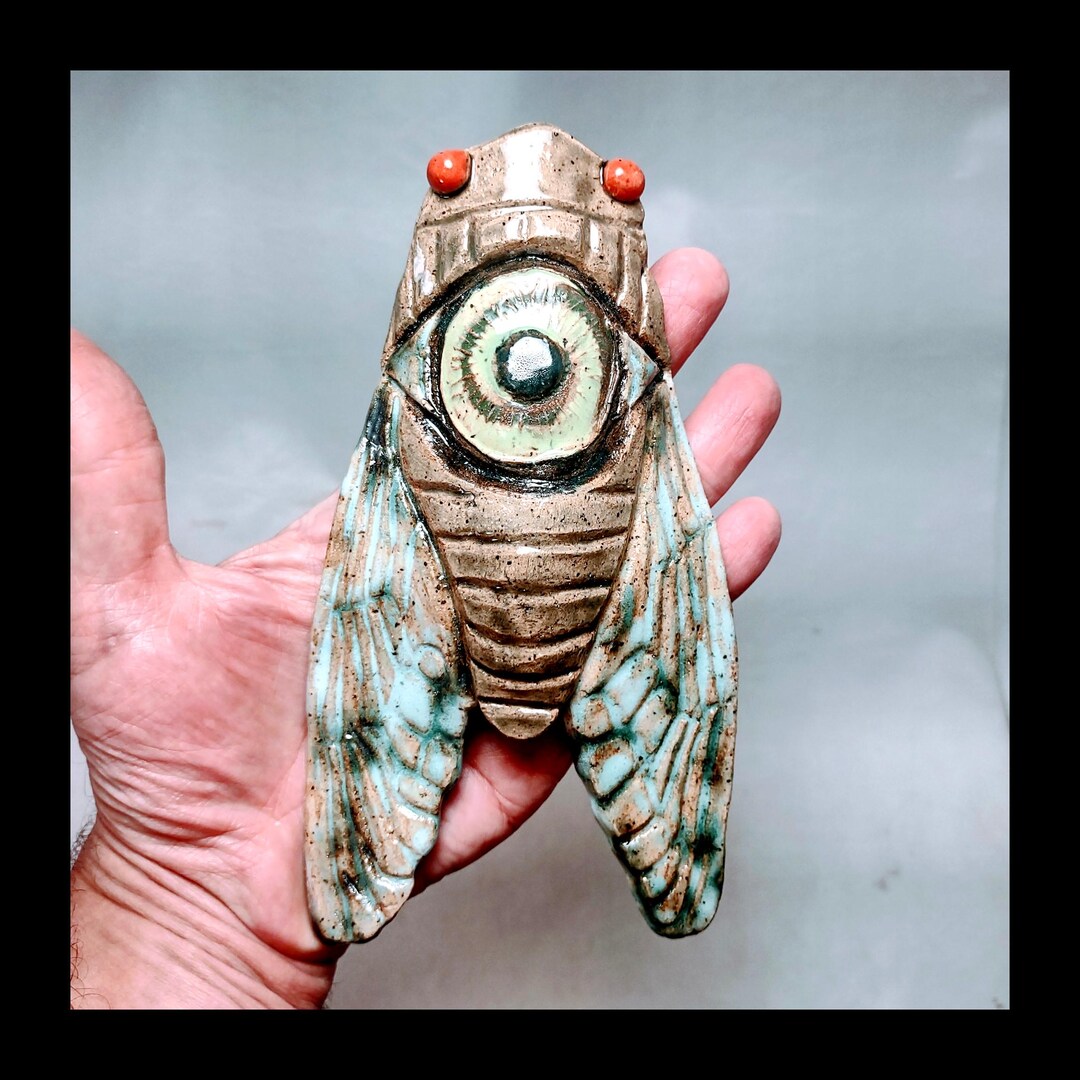 Large Cicada Ceramic Ornament With Eye | Wall Art - Etsy